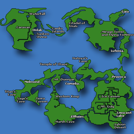 Final Fantasy I World Map Caves Of Narshe Final Fantasy I World Map Caves Of Narshe